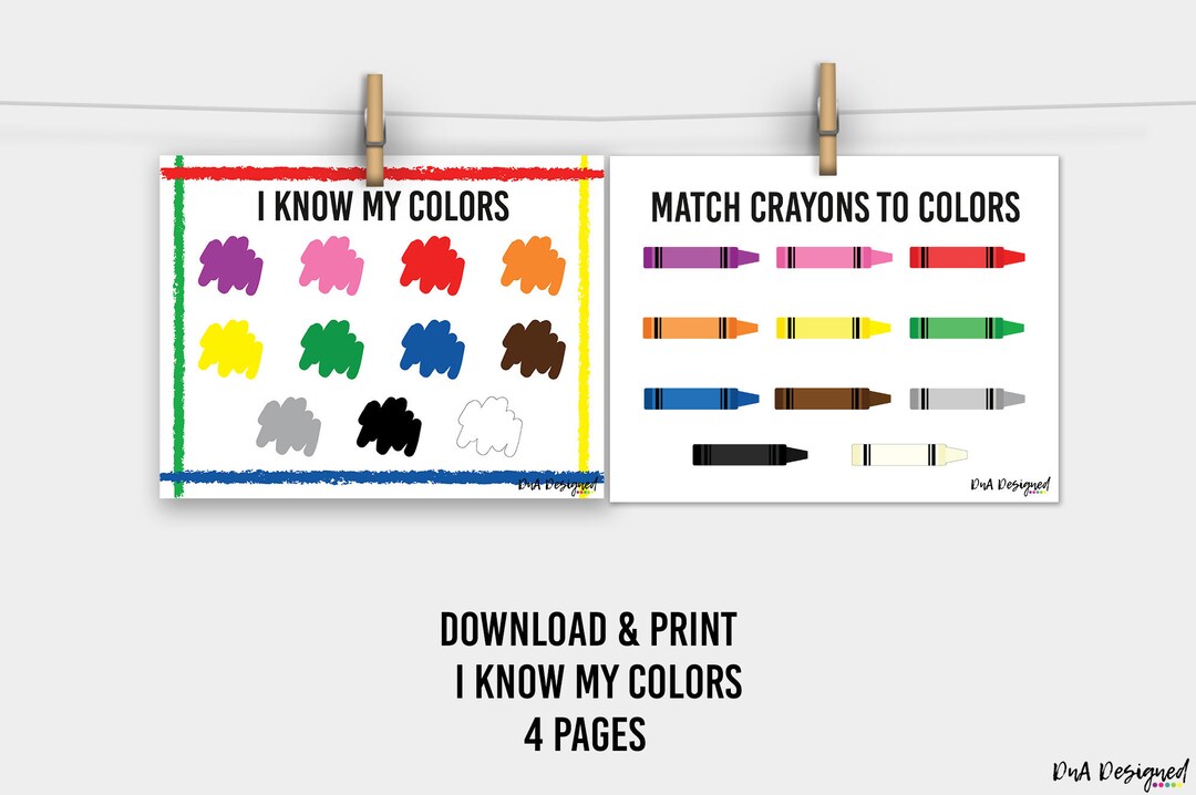 I Know My Colors Toddler Learning Printable for Preschool - Crayons ...