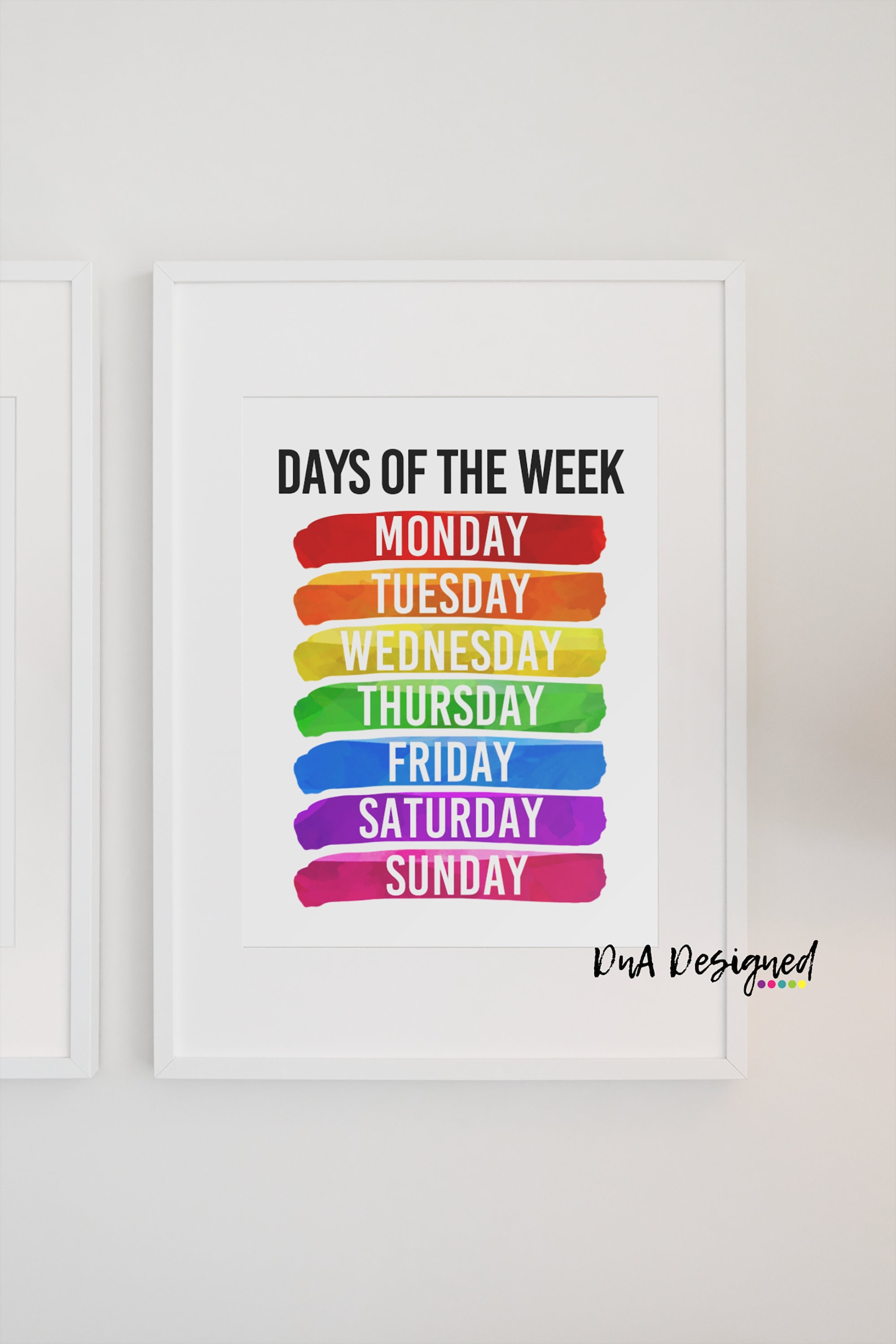 Days of the Week Watercolor Printable for Kids at Home - Etsy
