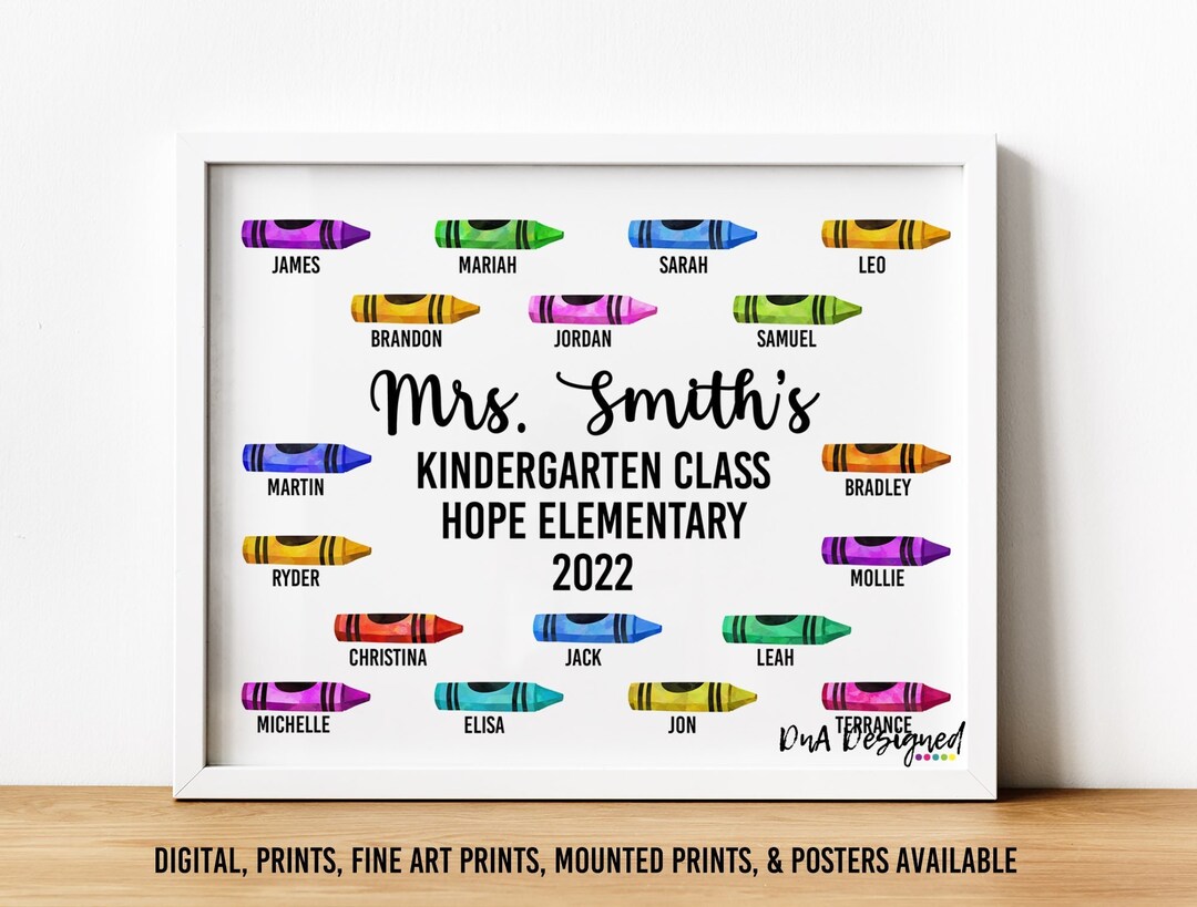Kindergarten Class Print for Teachers End of Year Teacher - Etsy