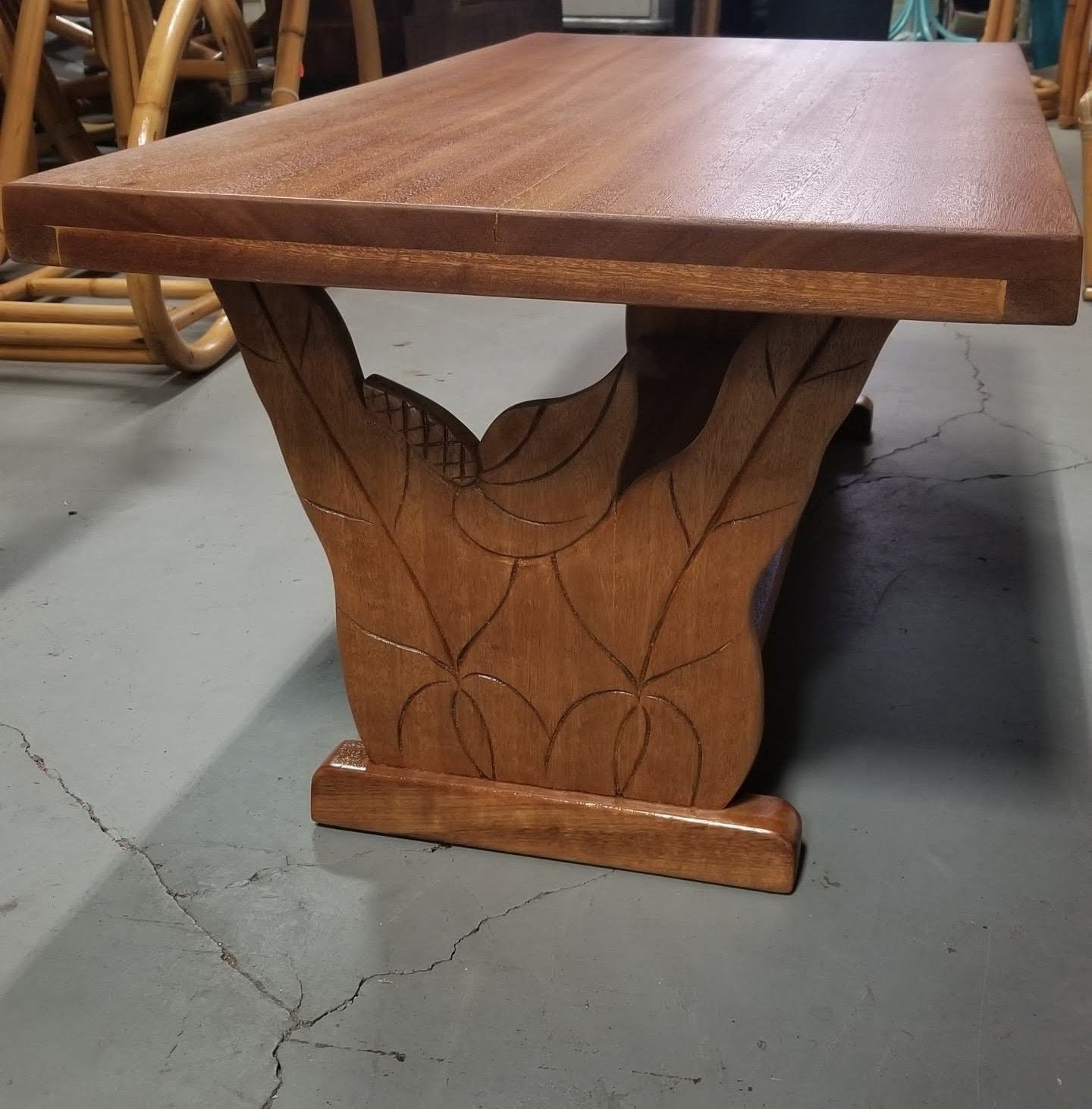 Restored Hand Carved Calla Lily Koa Wood Side Table Set - Etsy
