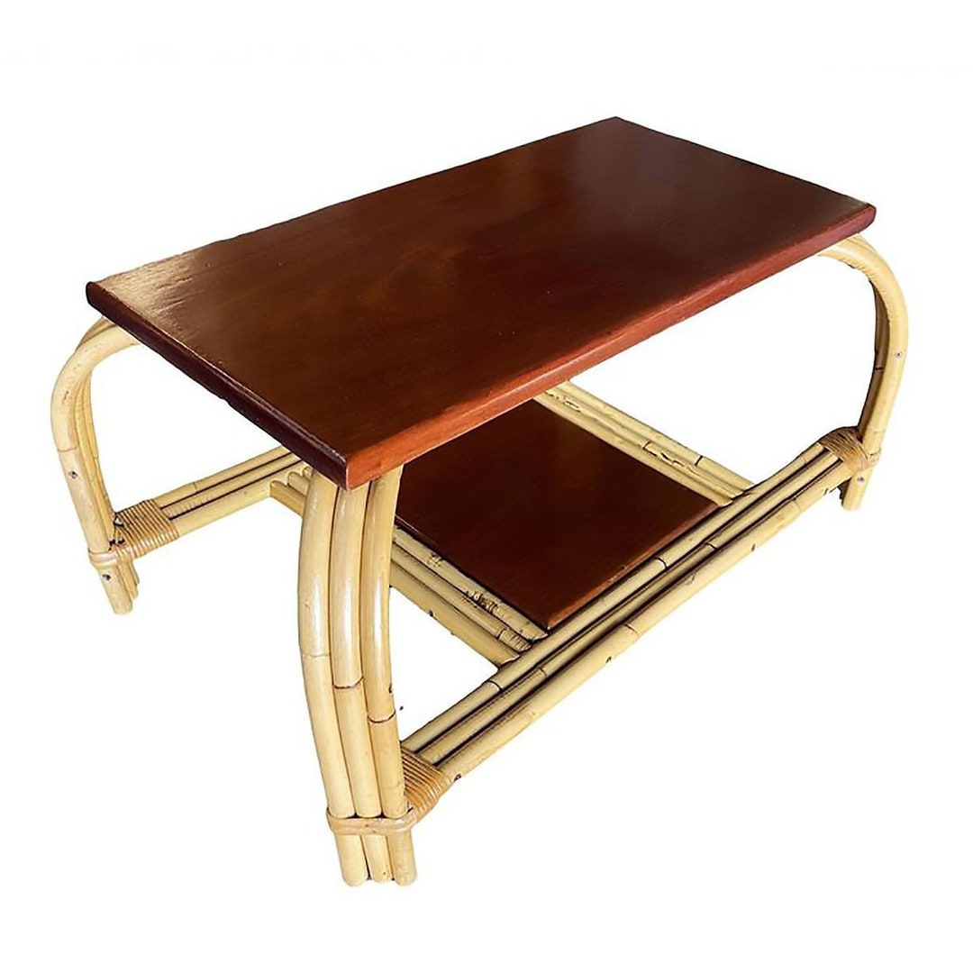 Restored Rattan & Mahogany "grasshopper" Cocktail Table - Etsy