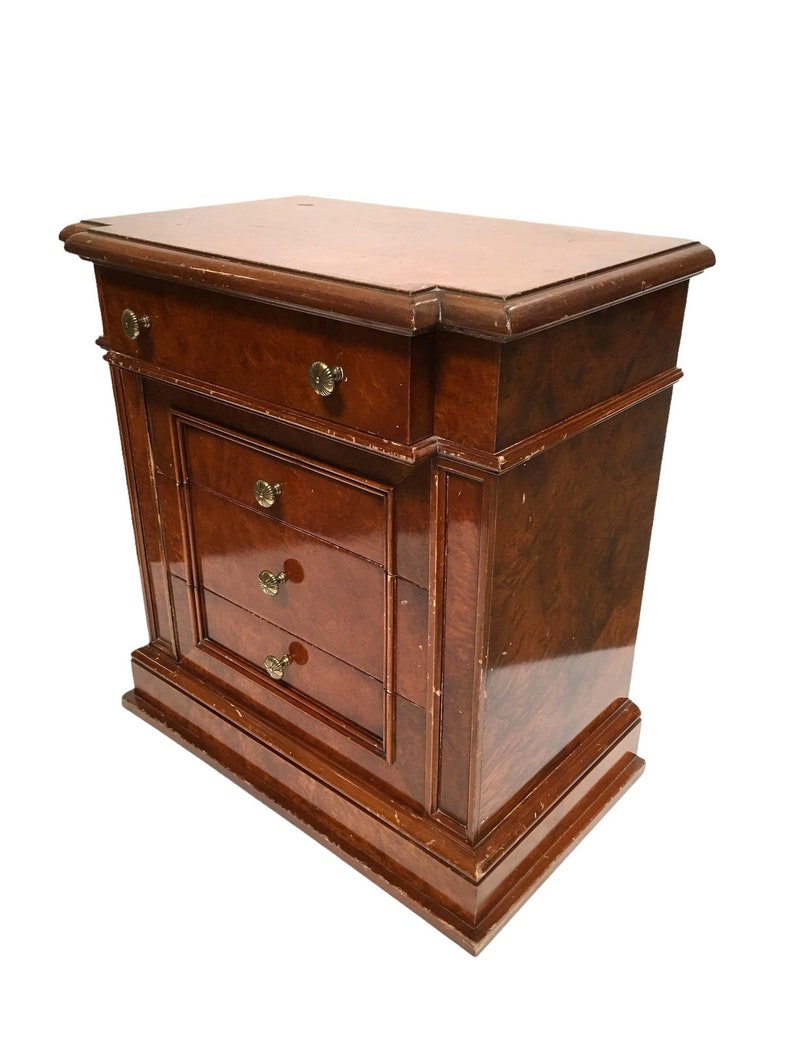 Vintage Empire Style Solid Maple Stepped Nightstands Pair - Etsy