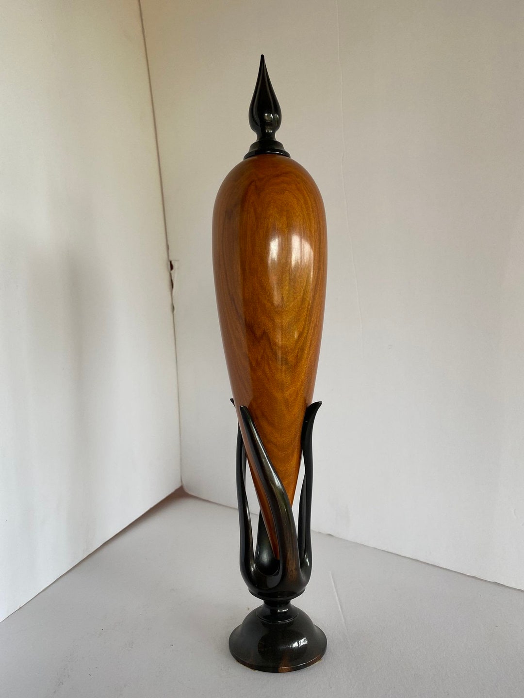 Sculpted Ebony and Chakte Kok Wood "hollow Vessel" #14 by Don Comer ...