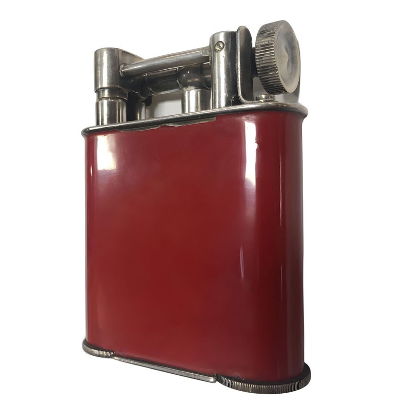 1920 Red Enamel Lift Arm French Table Lighter - Etsy