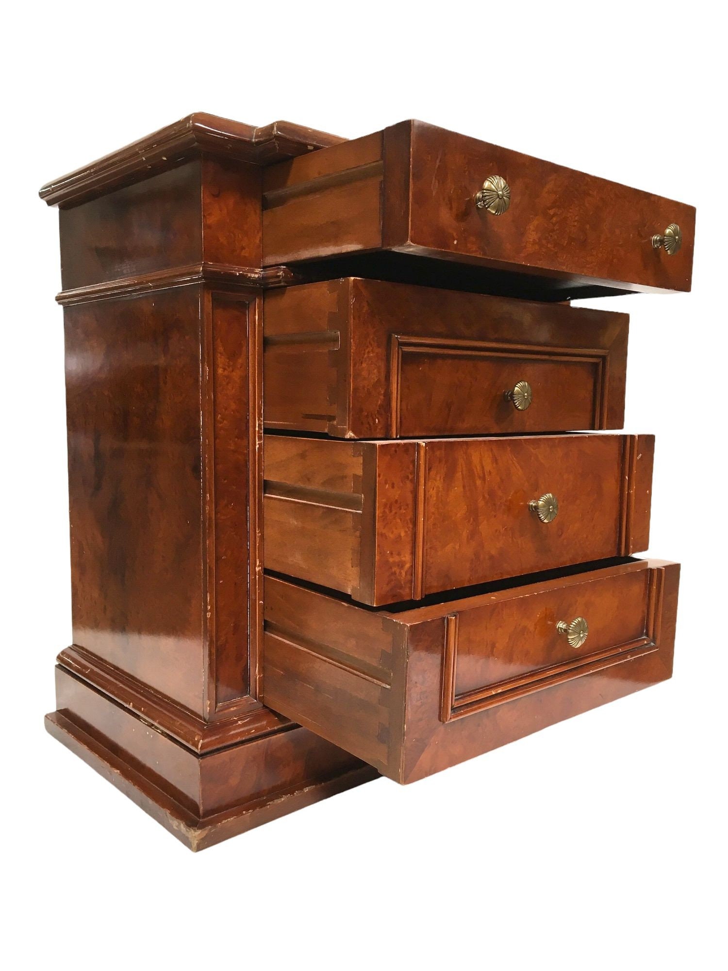 Vintage Empire Style Solid Maple Stepped Nightstands Pair - Etsy