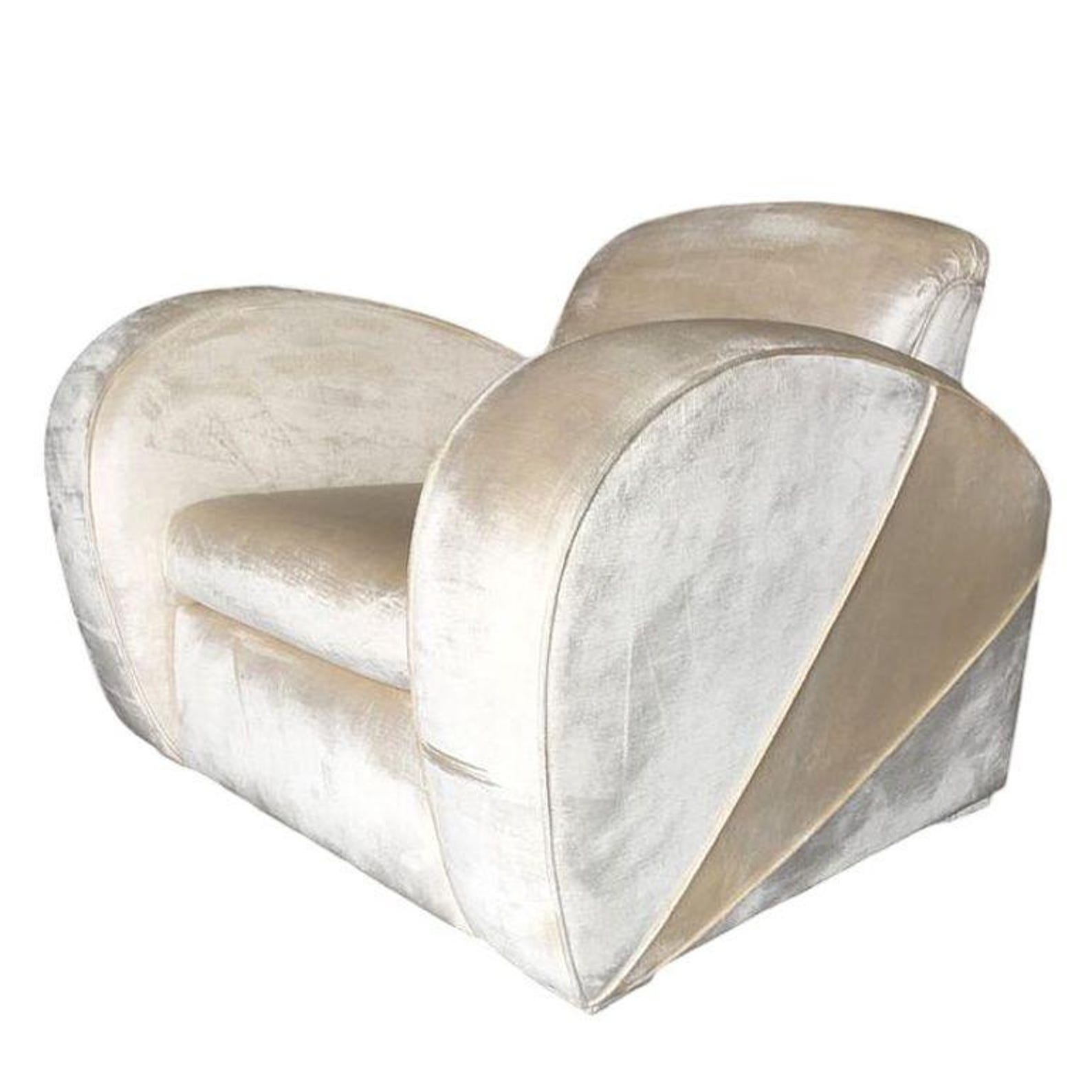 Art Deco Pearl White Mohair Jazz Club Chair W/ Speed Arms - Etsy