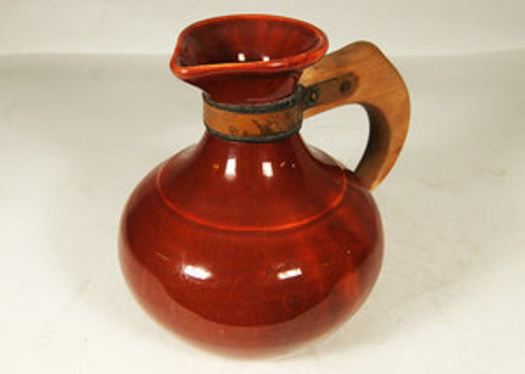 Vintage Mid Century Red Bauer Pitcher California Pottery - Etsy