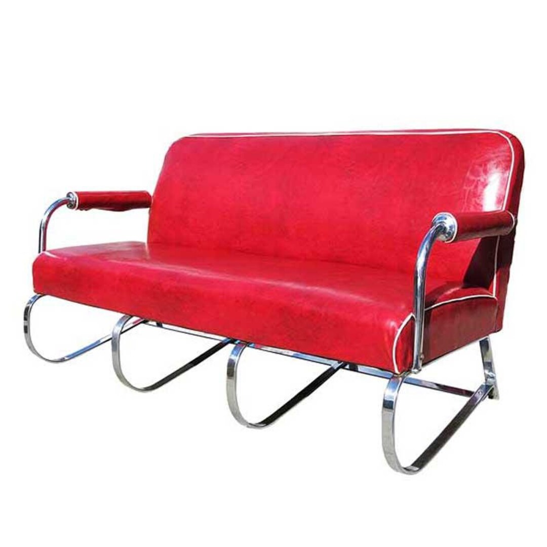 Kem Weber Chrome Tubular Sofa by Lloyd Manufacturing - Etsy