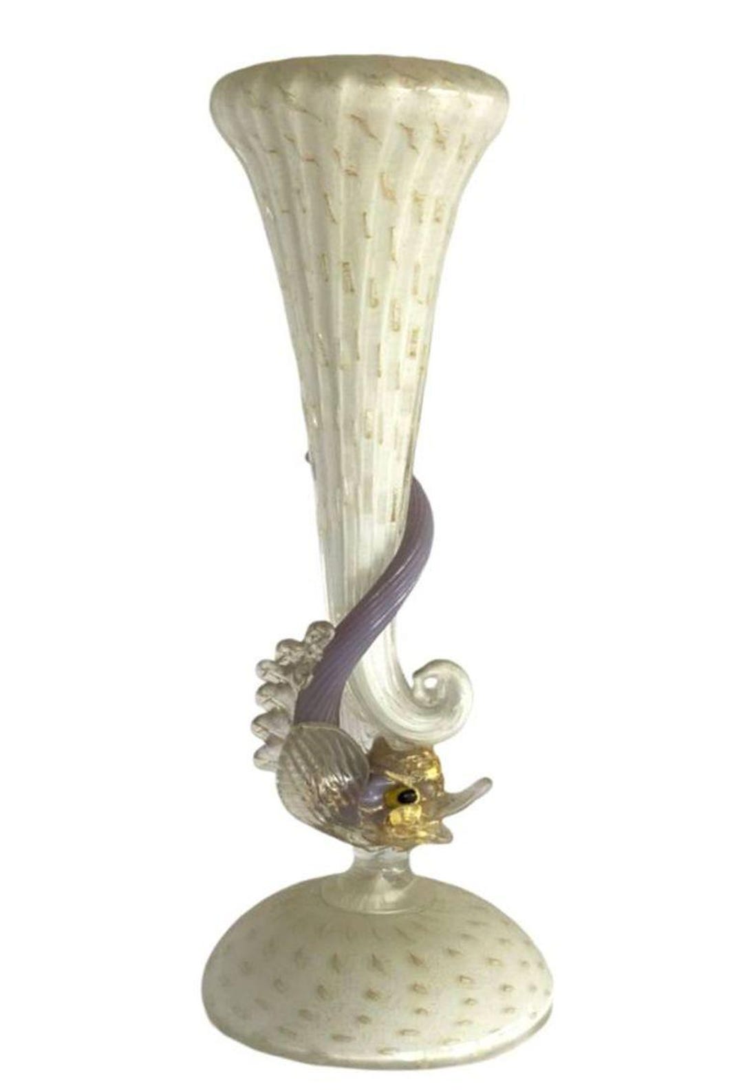 Mid-century Venetian Murano Glass Dolphin Vase by Salviati - Etsy