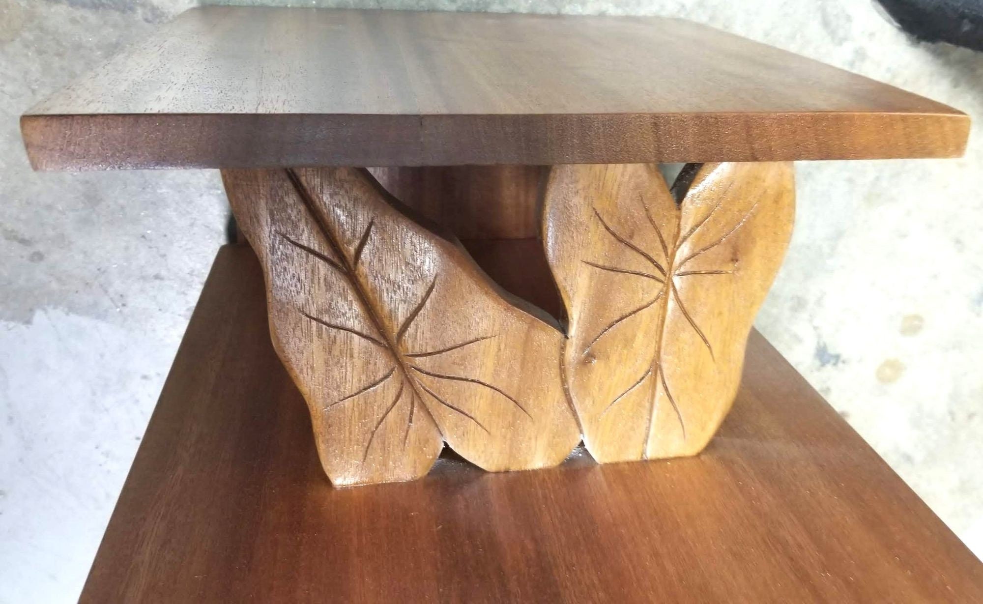 Restored Hand Carved Calla Lily Koa Wood Side Table Set - Etsy