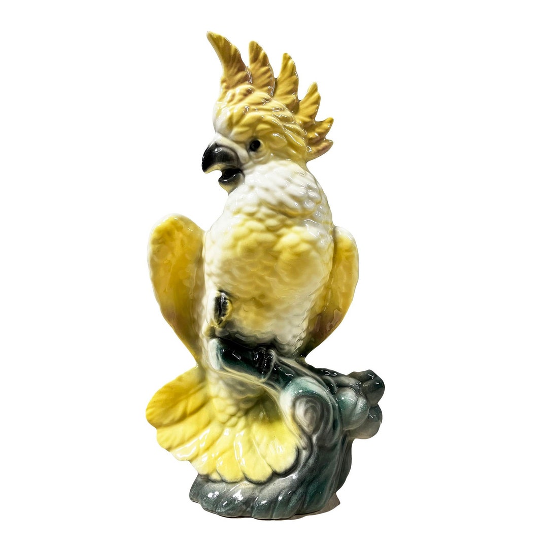 California Pottery Ceramic Tropical Cockatoo Bud Vase Statue - Etsy