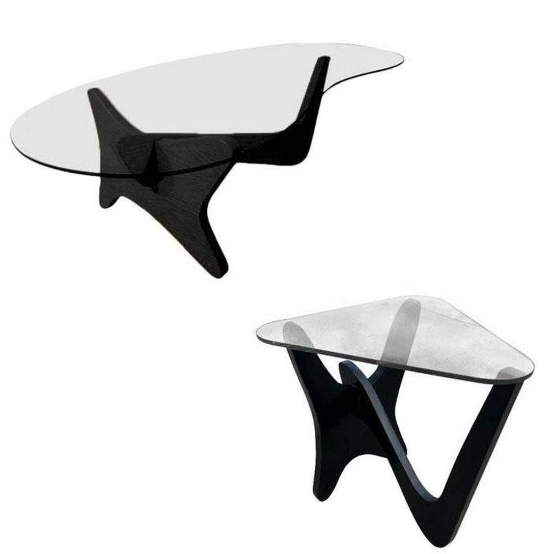 Noguchi Style Biomorphic "airplane" Coffee Table & Side Table Set - Etsy