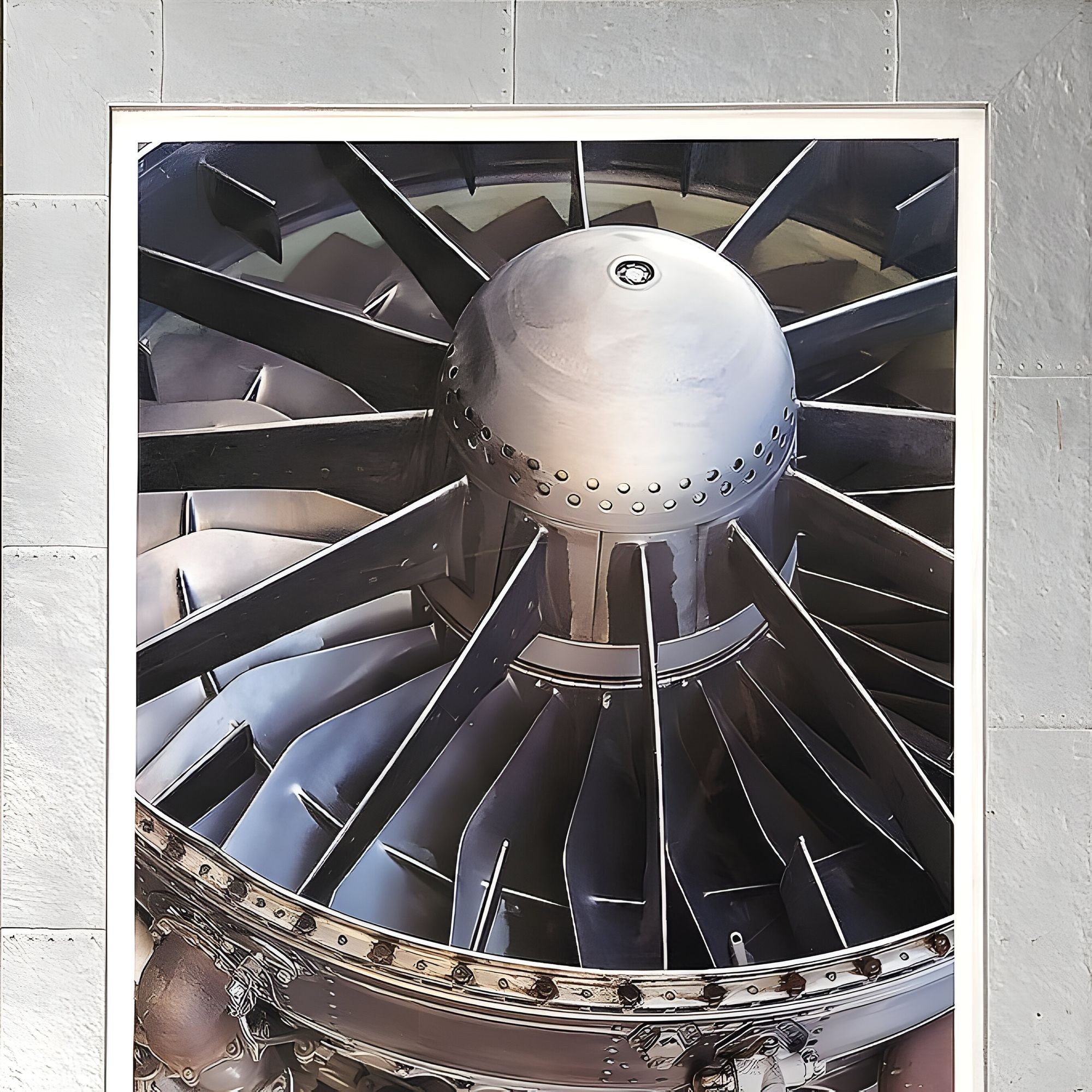 Custome Made Jet Engine Poster Print Photo in Riveted Aluminum Wraped ...