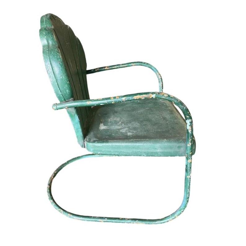Art Deco Cantilevered Steel Clam Shell Patio Lounge Chair - Etsy