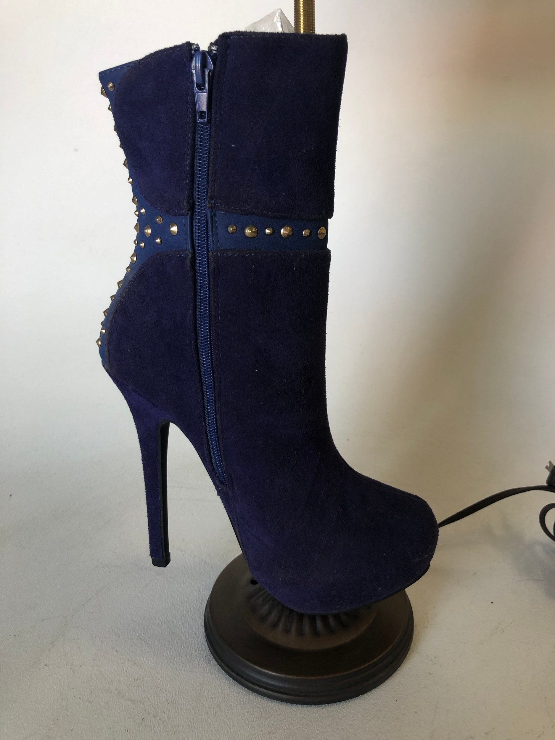 Purple Stiletto High Heel Boot Table Lamp With Floral Lamp Shade - Etsy.de