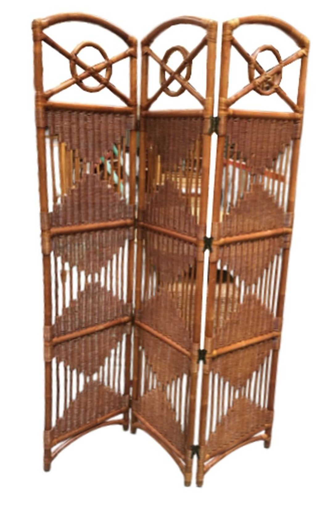 Folding Screen, Rattan and Woven Wicker 3 Panel - Etsy
