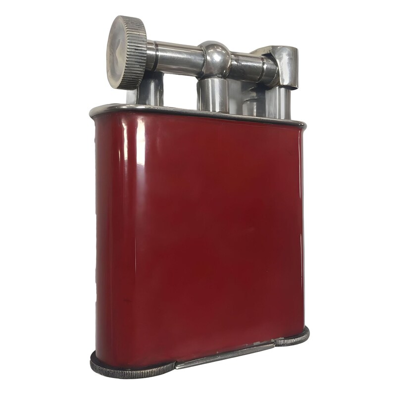 1920 Red Enamel Lift Arm French Table Lighter - Etsy