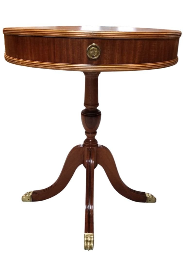 High Style Chippendale Round Side Table W/ Drawer - Etsy