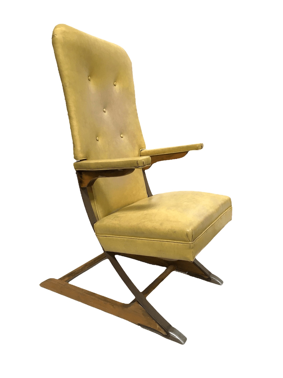 Vintage Rock-a-chair Cantilever Rocker Chair in Harvest Gold Vinyl - Etsy