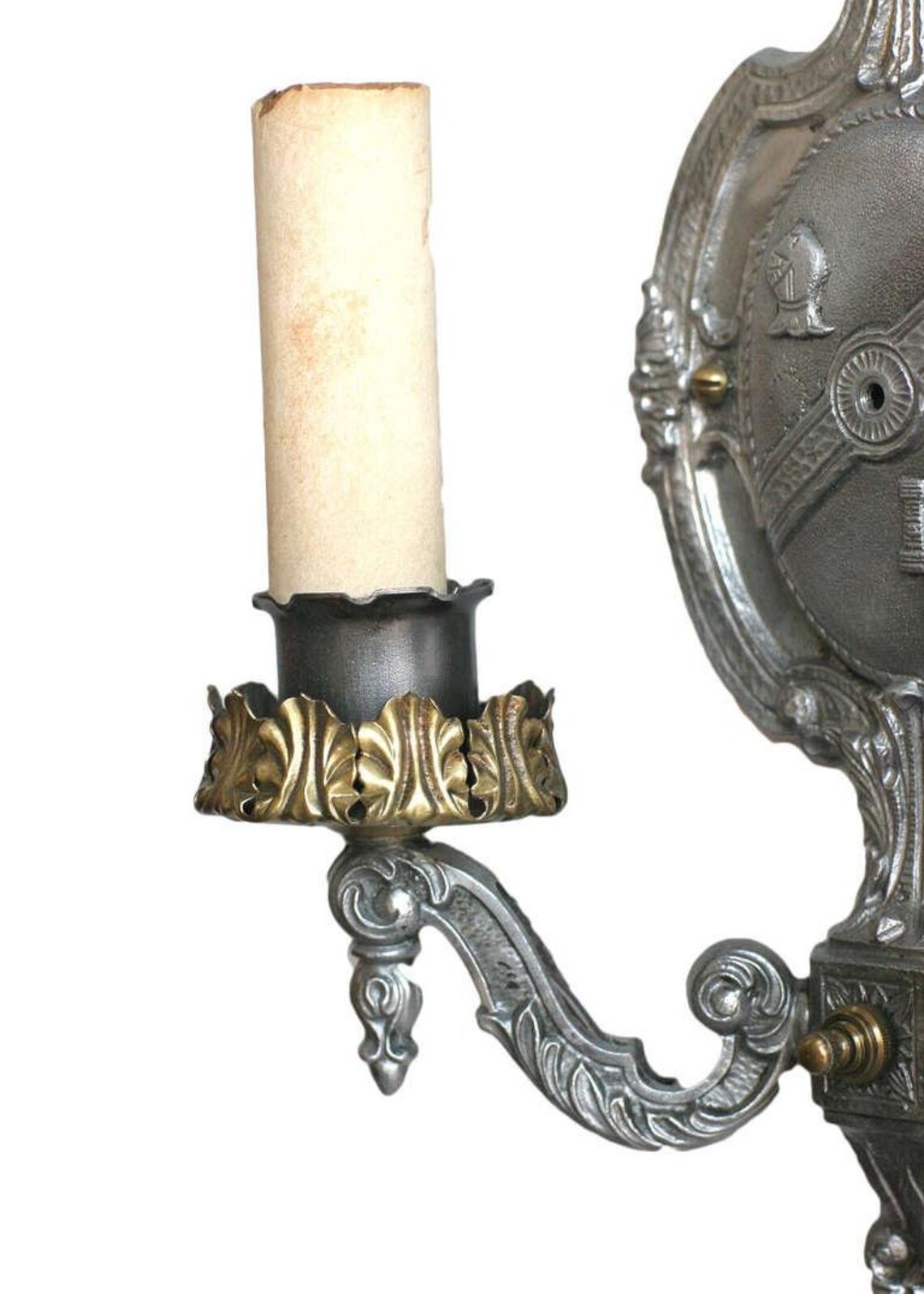 Edwardian Aluminum Crest Wall Sconce - Etsy