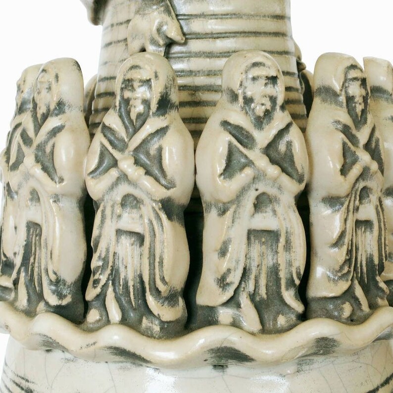 Monumental Art Pottery Ceremonial Monks With Dragon Table Lamp - Etsy