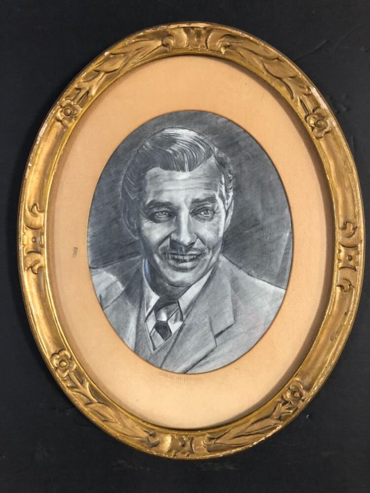 Vintage Graphite Pencil Drawing of Clark Gable - Etsy