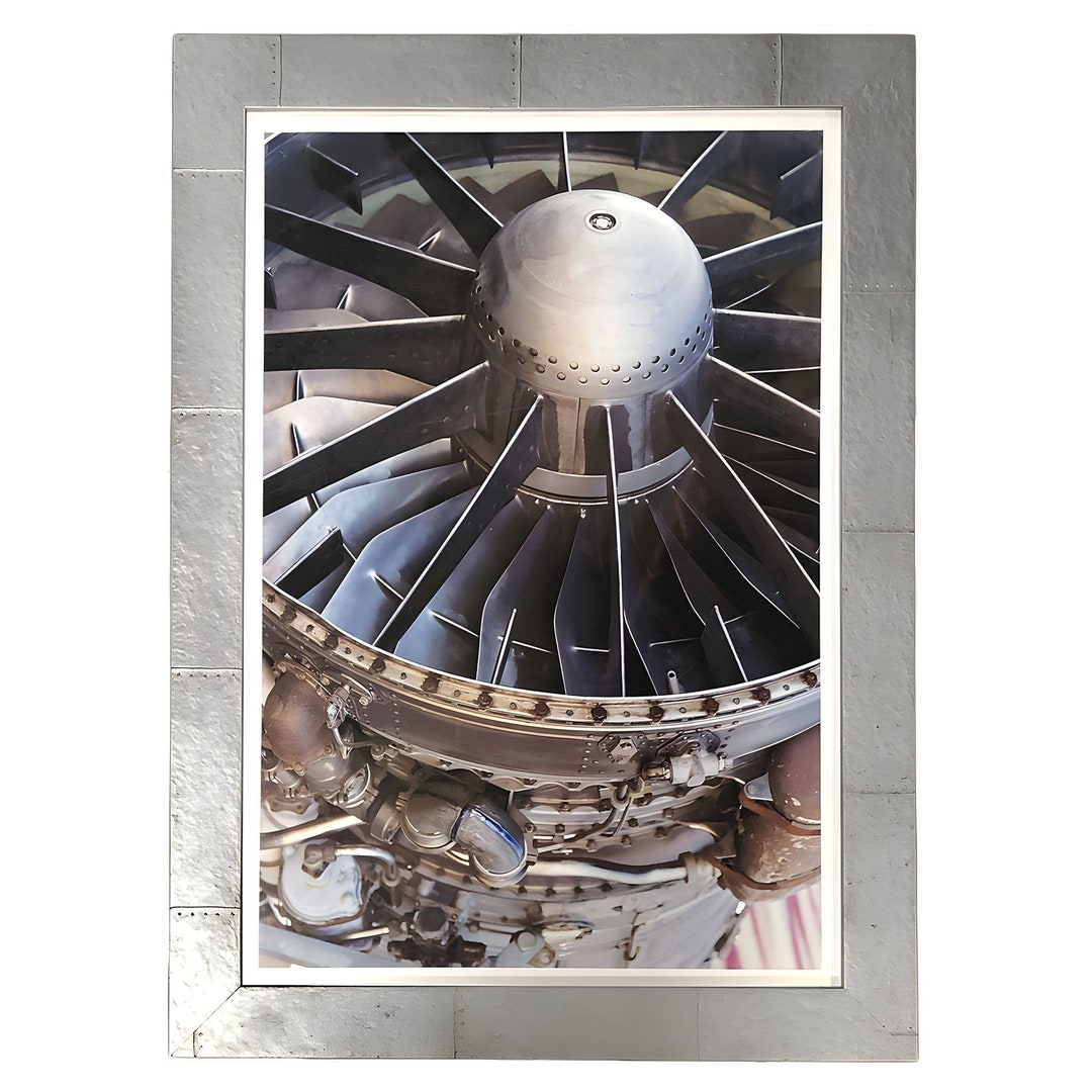 Custome Made Jet Engine Poster Print Photo in Riveted Aluminum Wraped ...