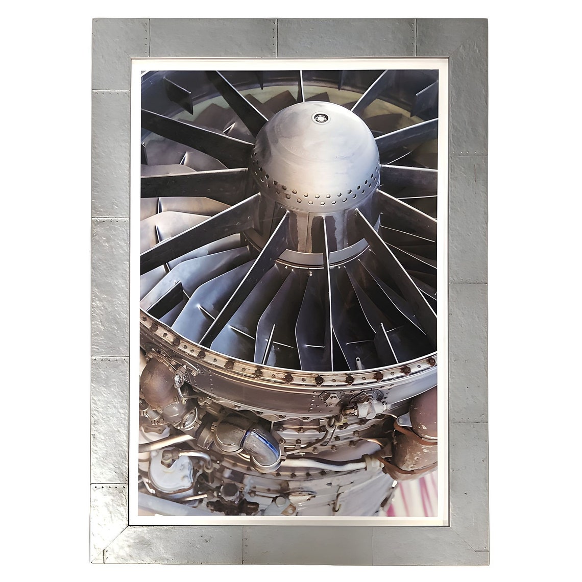 Custome Made Jet Engine Poster Print Photo in Riveted Aluminum Wraped ...