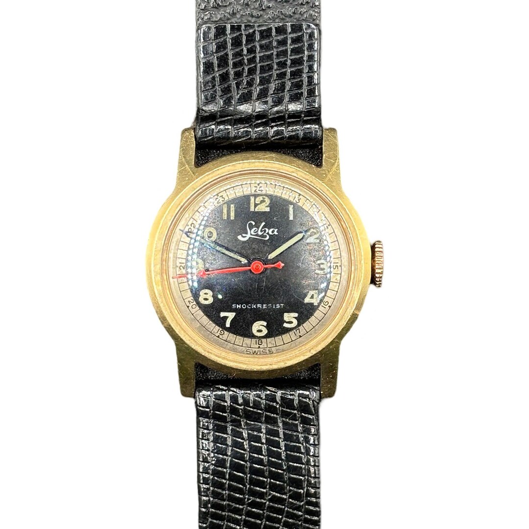 Selza Automatic WWII Military Aviation Pilot Cold Capped 14K Gold Watch ...