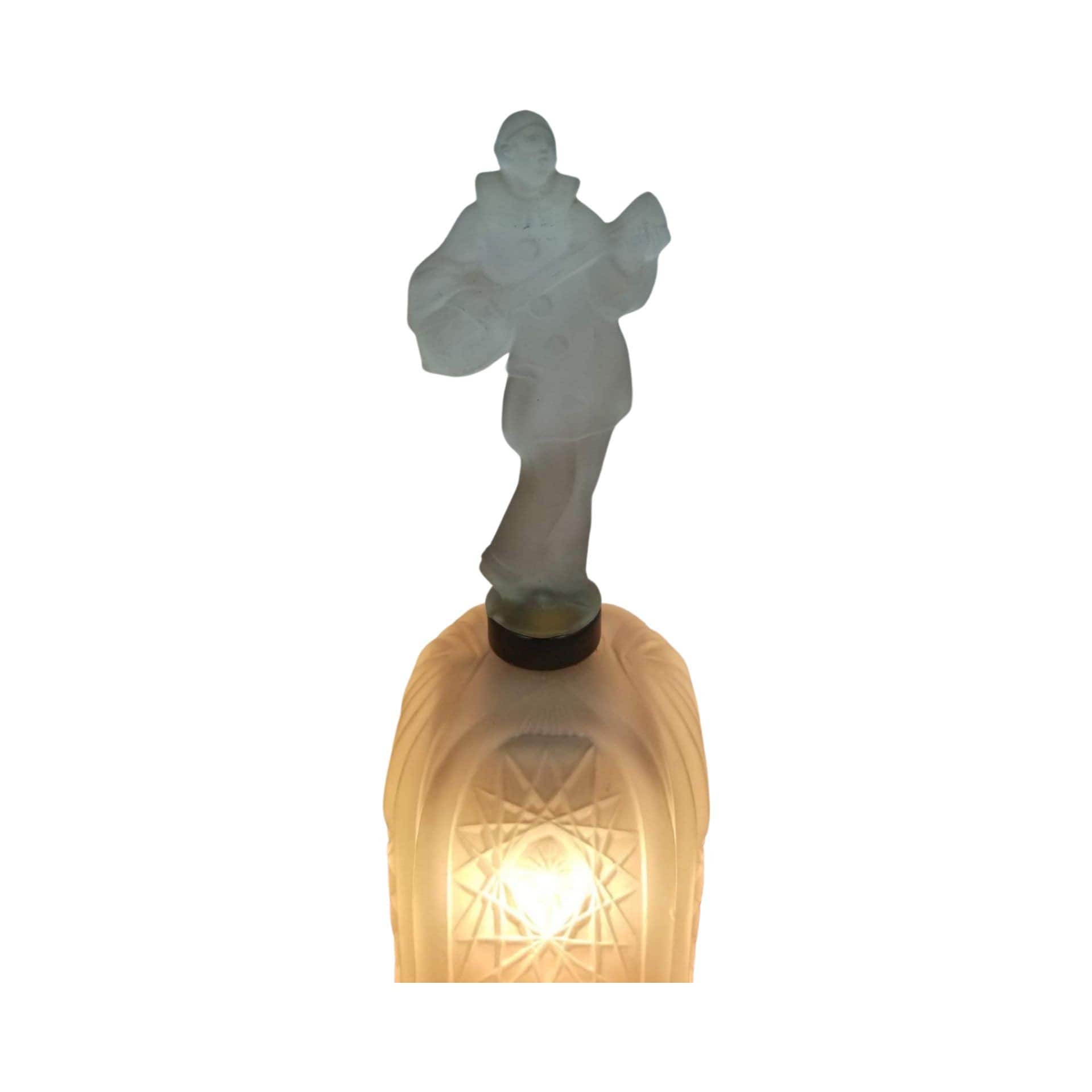 Art Deco Frosted Glass Jester Figurine Lamp - Etsy