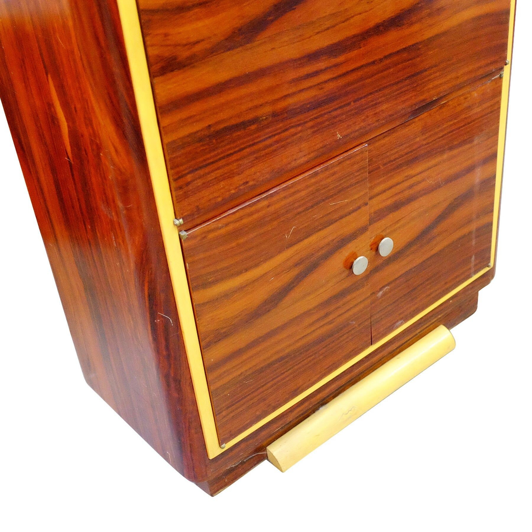 Art Deco Macassar Ebony Vitrine Cabinet With Bar and Secretary Desk - Etsy