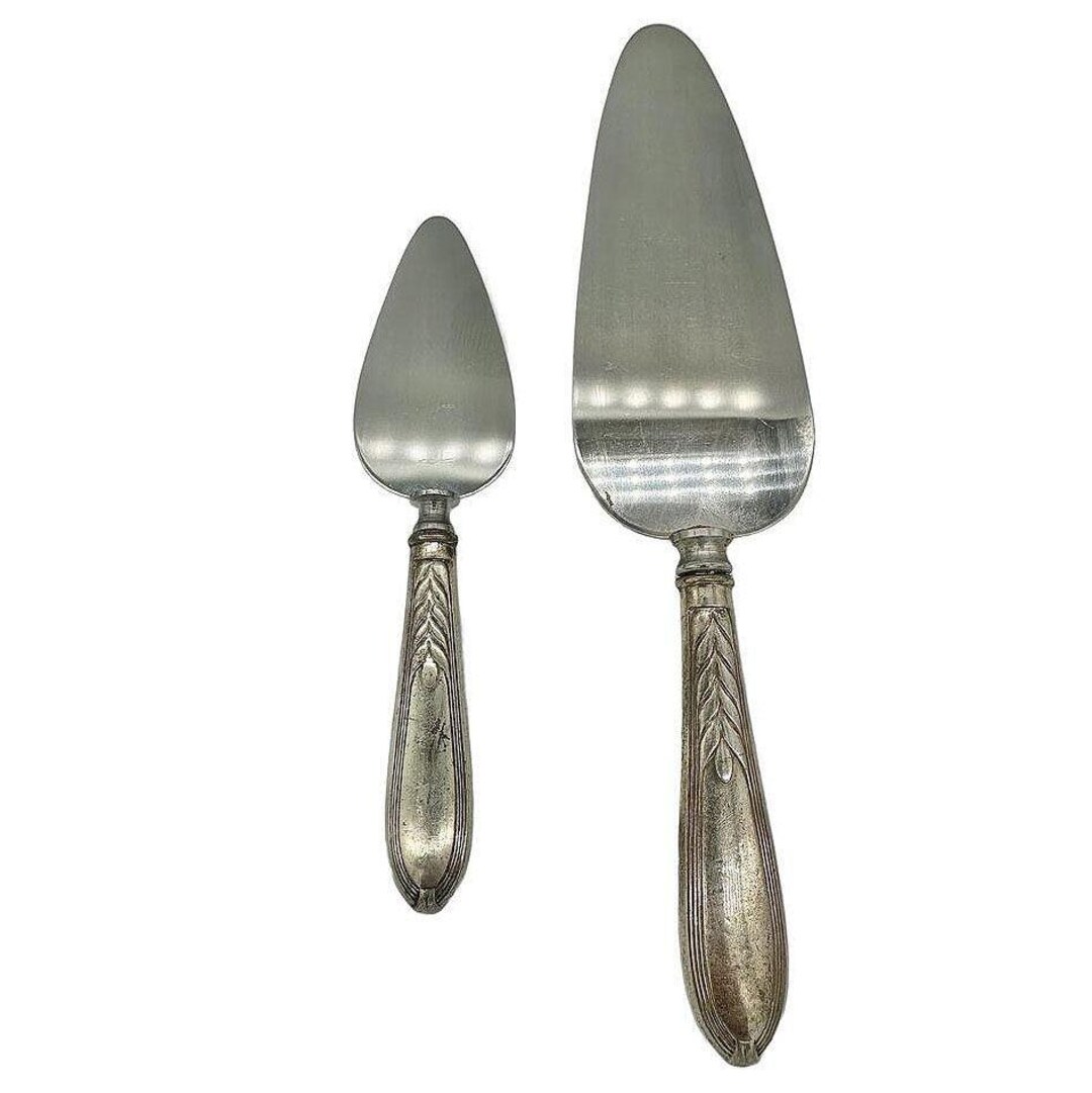 Set of Two Sterling Silver "wheat" Pattern Cake Knife Serving Utensils ...
