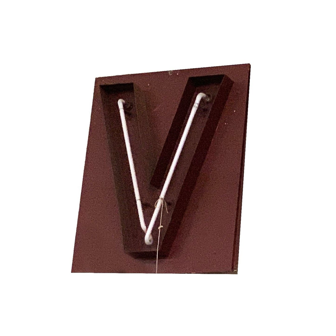 Large Vintage Neon Marquee Letter "v" From Pan American Auditorium - Etsy
