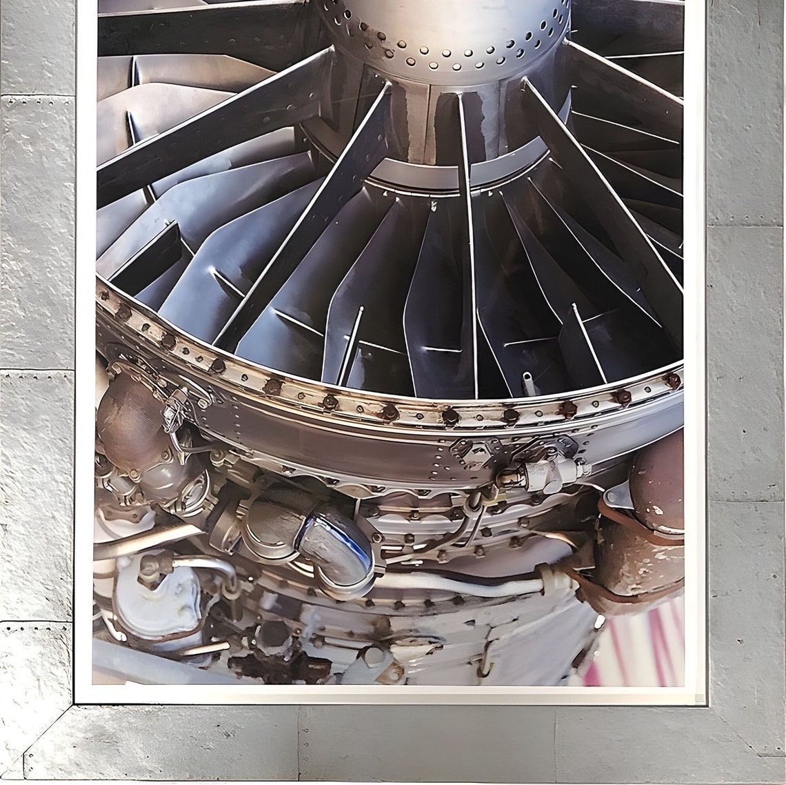 Custome Made Jet Engine Poster Print Photo in Riveted Aluminum Wraped ...