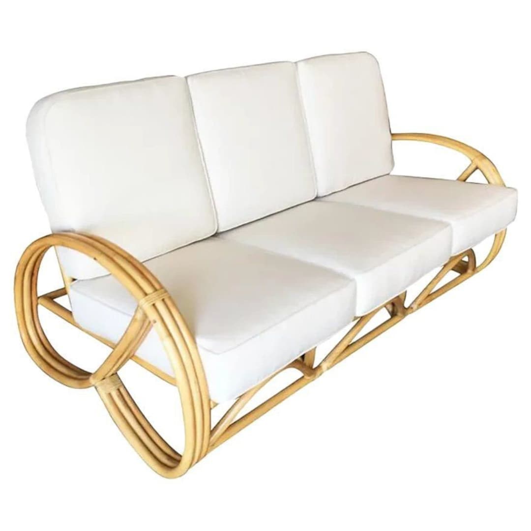 Restored Three-strand 3/4 Pretzel Arm Rattan 3-seater Sofa - Etsy