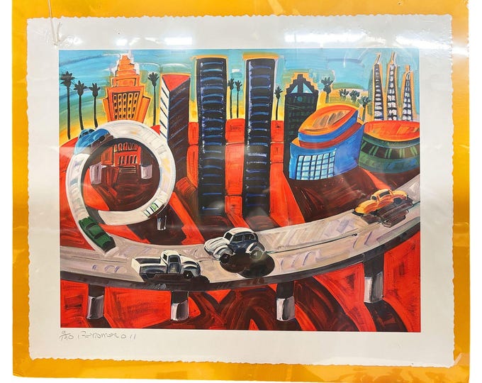 1990 Frank Romero Metro Blue Line Los Angeles Framed Poster - Los ...