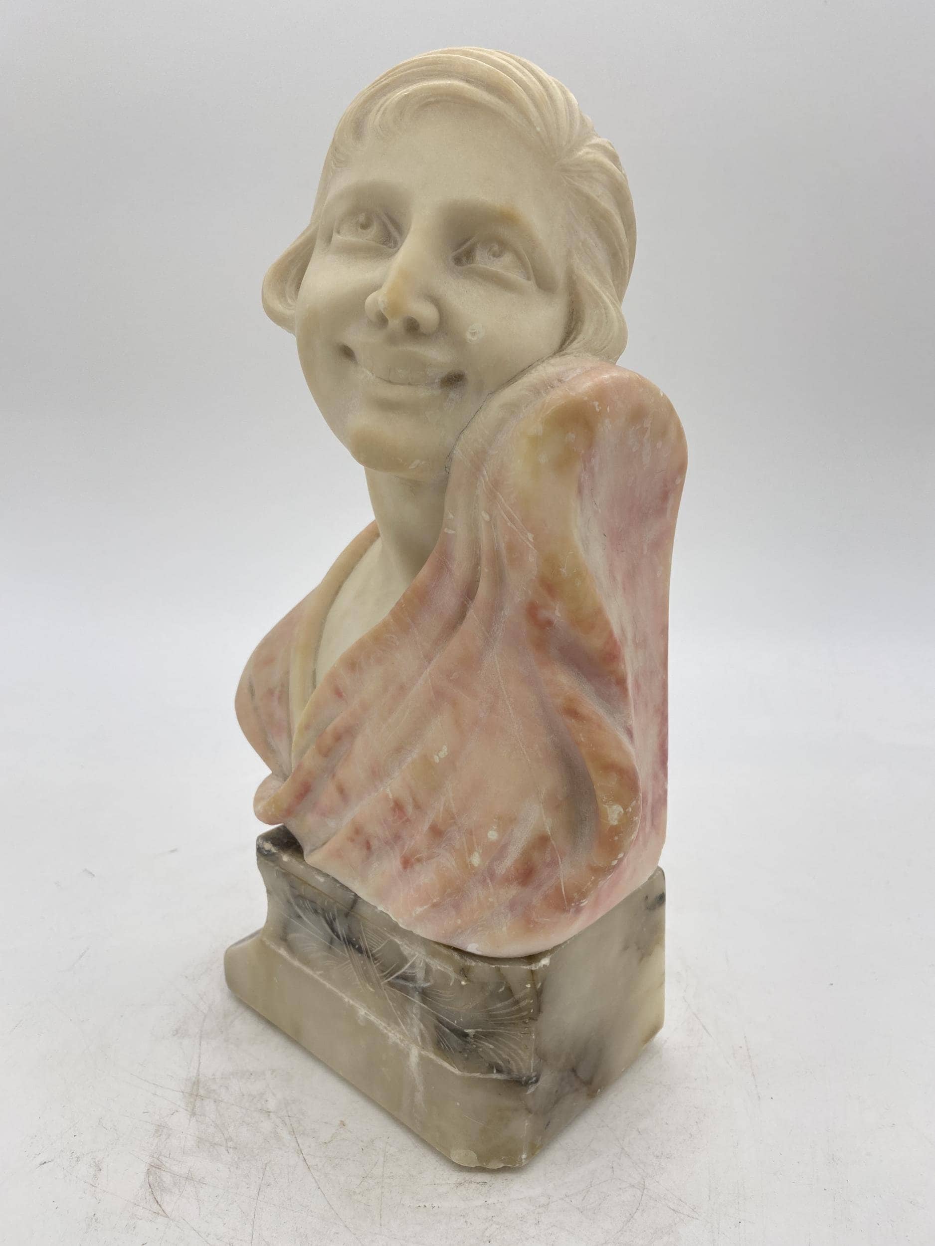 Art Deco Hand Carved Female Flapper Girl Alabaster Bust, Unsigned - Etsy