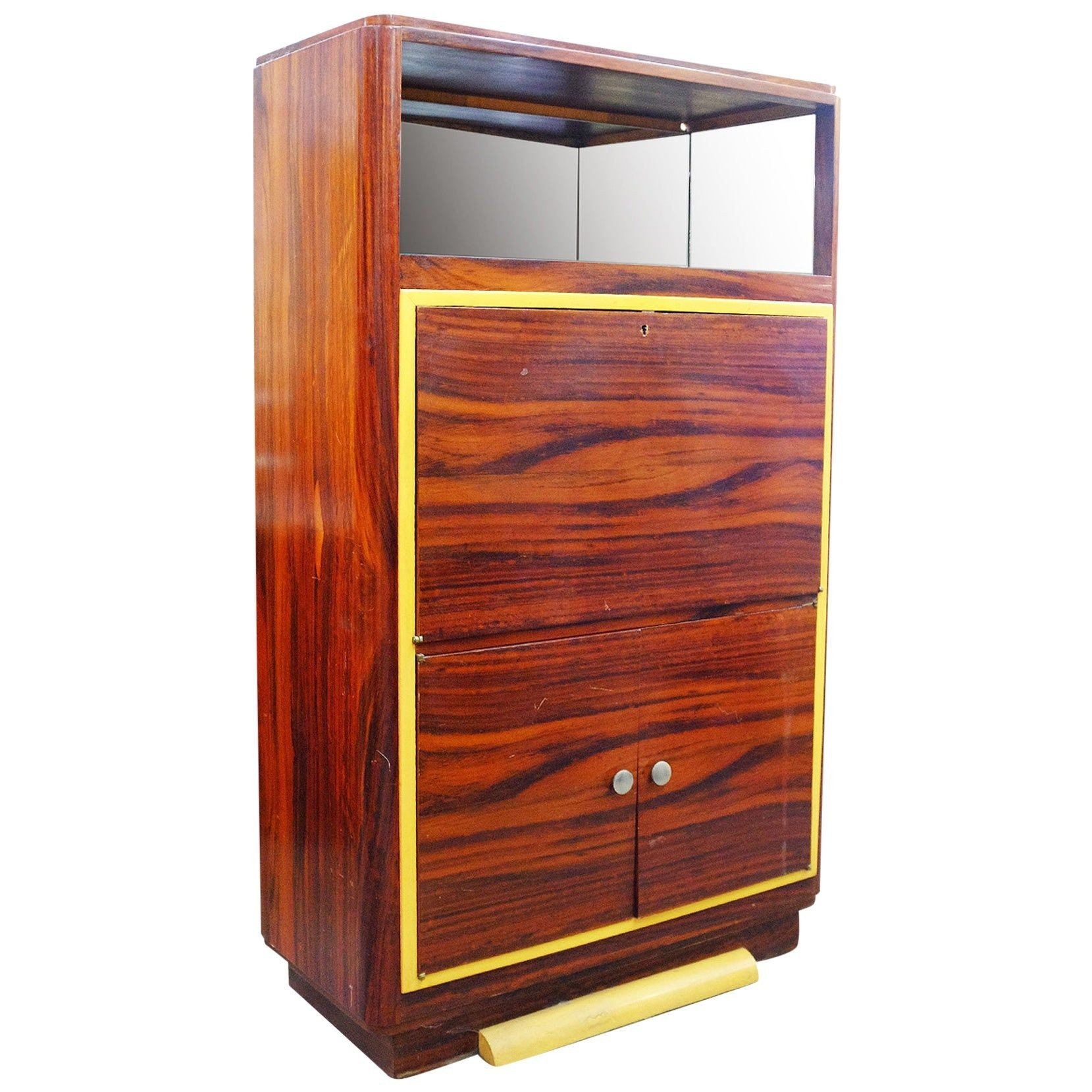 Art Deco Macassar Ebony Vitrine Cabinet With Bar and Secretary Desk - Etsy