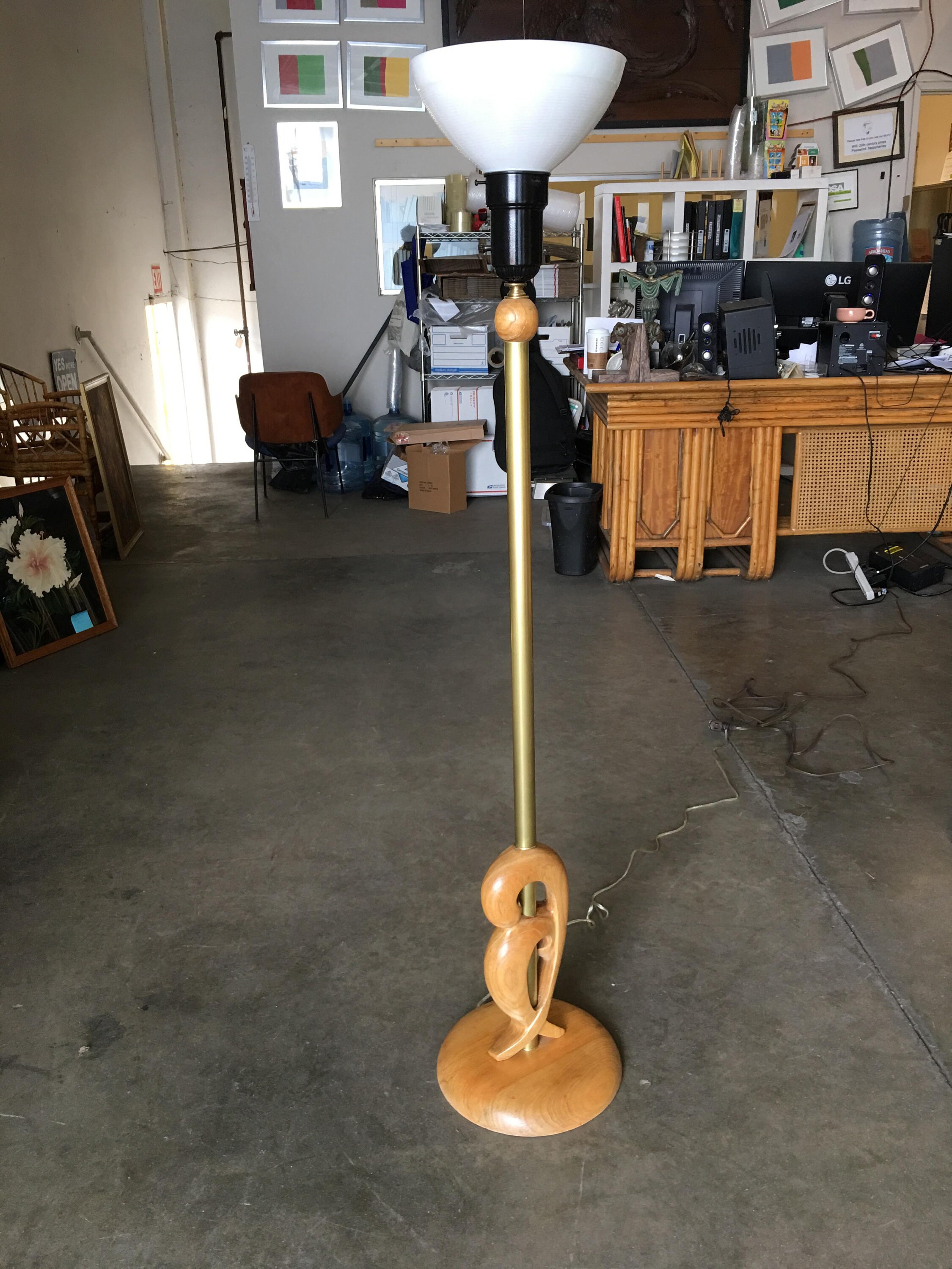 Heifetz Style Hand-carved Abstract Torchiere Floor Lamp - Etsy