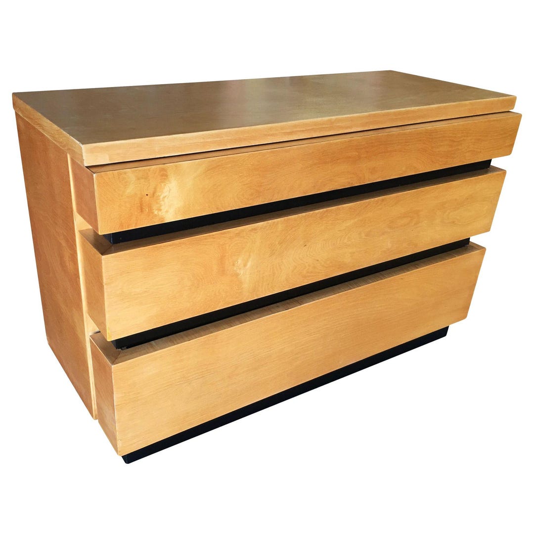 Eliel Saarinen Inspired Streamline Moderne Lowboy Dresser W/ Black ...