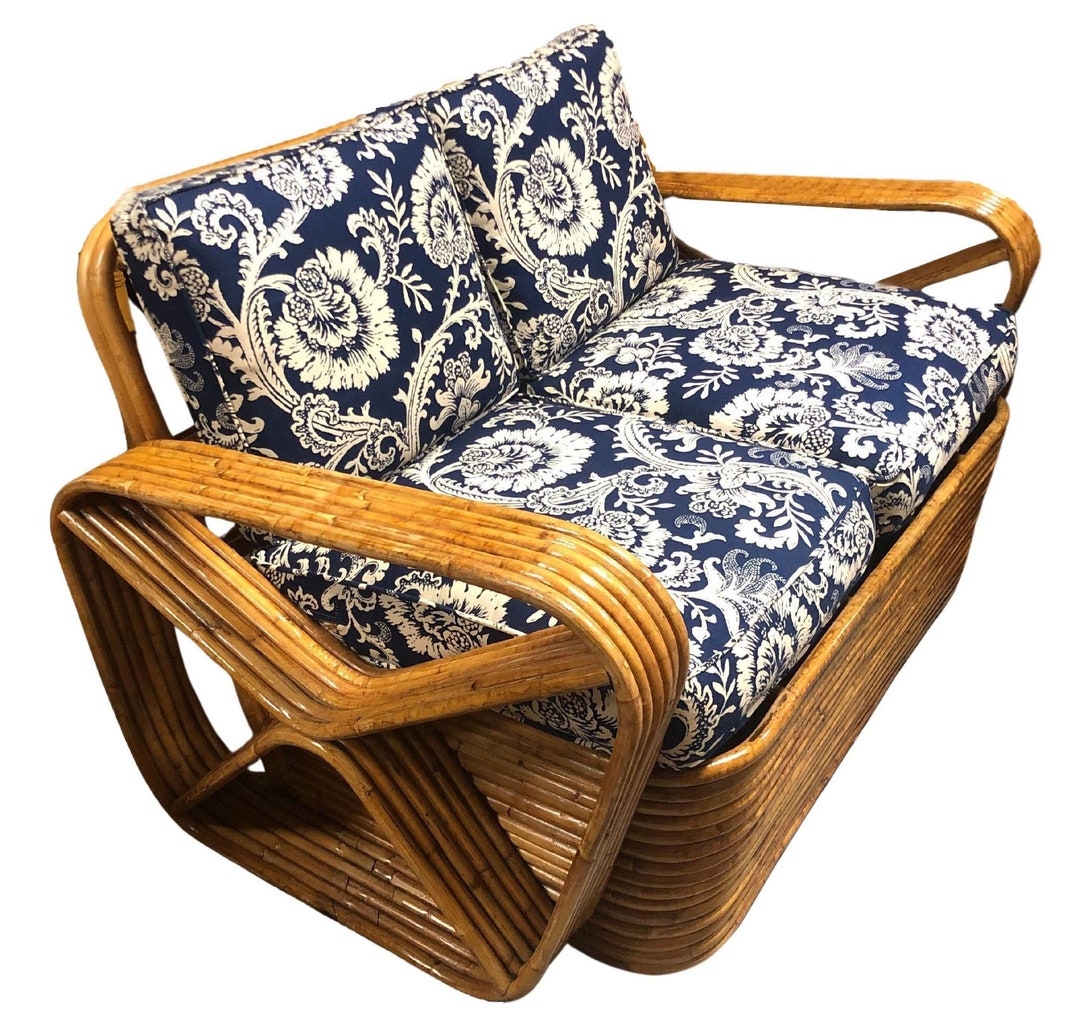 Restored Six-strand Double Triangle Arm Tortoise Shell Rattan Settee - Etsy