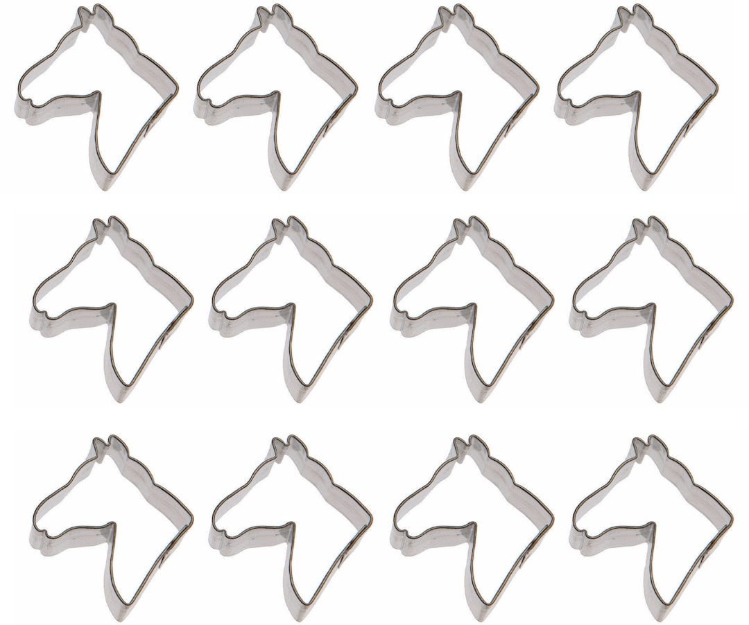 1 Dozen 12 Mini Horse Head Cookie Cutter 1.75'' Metal Farm Ranch ...
