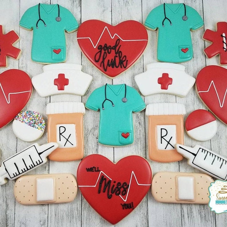 7 Piece Medical Cookie Cutter Set Nurse Doctor Get Well Metal - Etsy