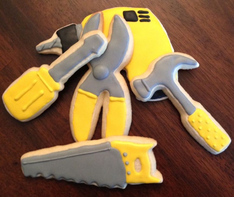 7 Piece Tool Cookie Cutter Set Construction Cookies Drill - Etsy