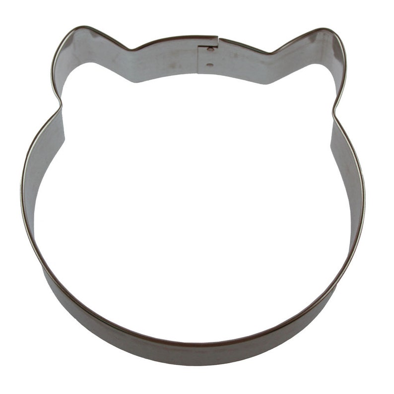 Round Cat Face 3.75'' Cookie Cutter Metal | Etsy