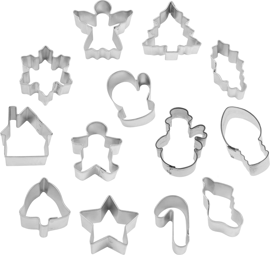 13 Piece Mini Christmas Cookie Cutter Set Snowflake Angel Gingerbread ...