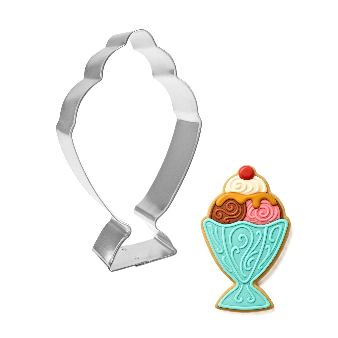 Ice Cream Sundae Cookie Cutter Metal | Summer Frozen Dessert | Birthday ...