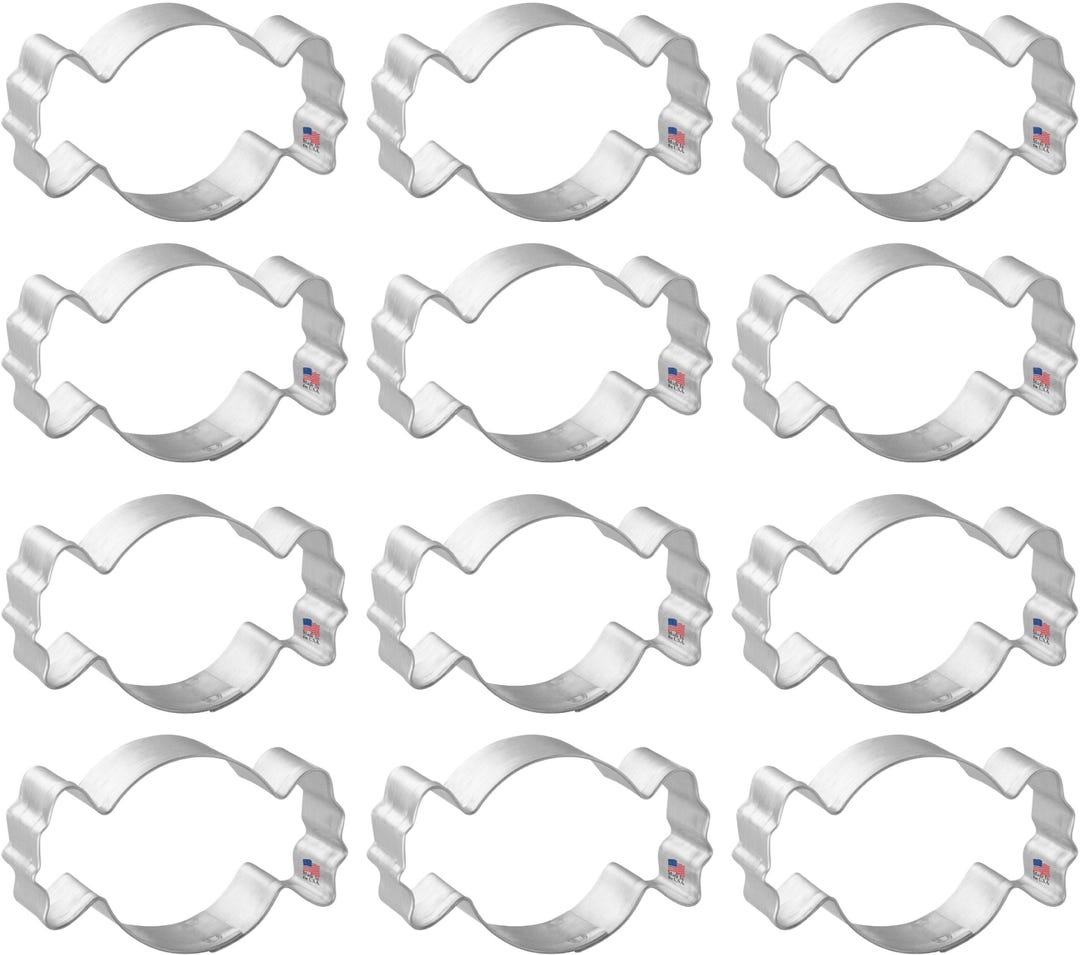 1 Dozen 12 Mini Wrapped Candy Taffy 1.75'' Cookie Cutter Metal Birthday ...