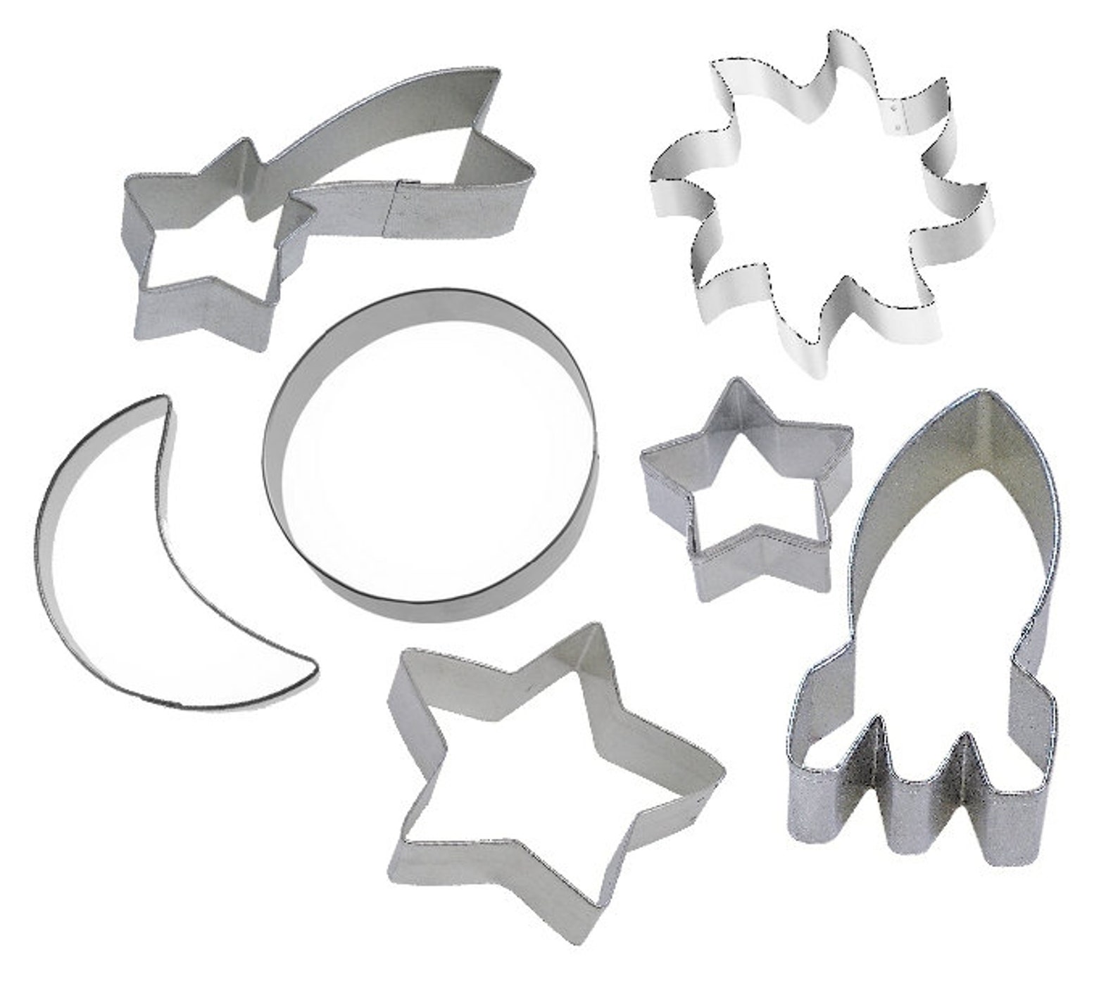 7 Piece Space Cookie Cutter Set Galaxy Solar System Astronomy Metal ...
