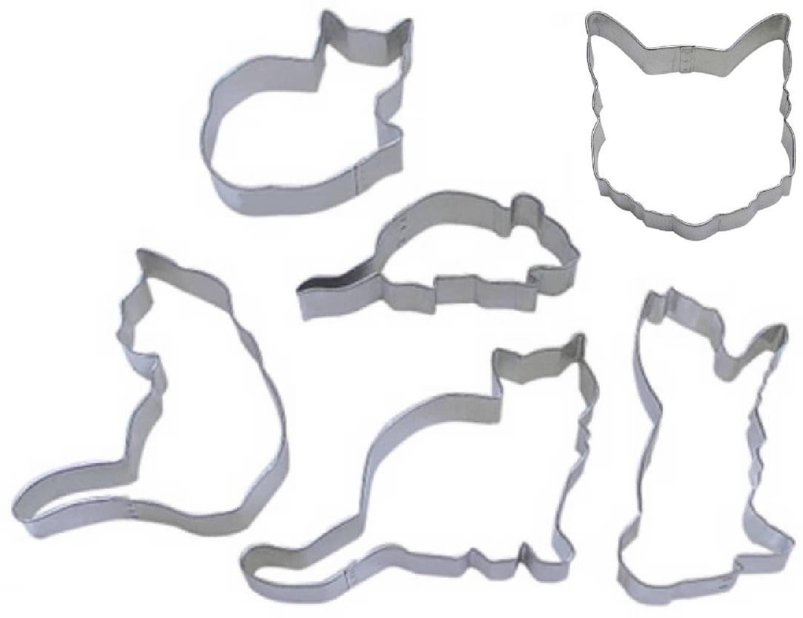 6 Piece Cat Cookie Cutter Set New Animal Shelter Fundraiser - Etsy